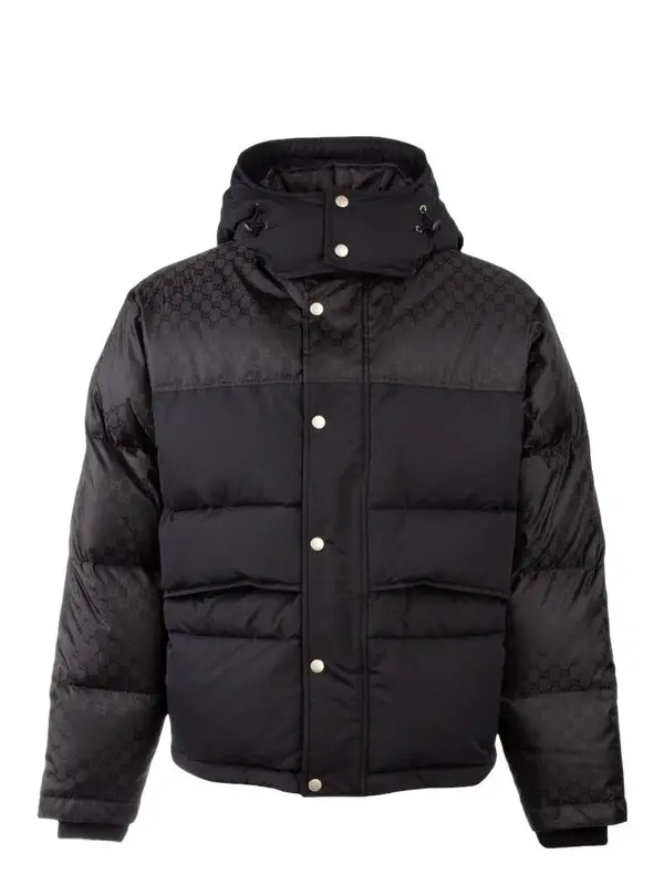 Gucci Hooded Down Jacket With Removable Hat - Black