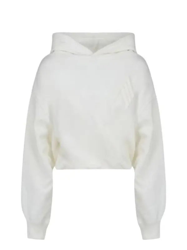 Attico Logo Embossed Hoodie - White