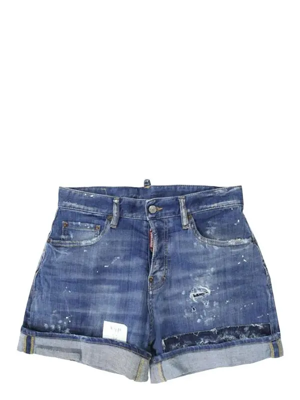 Dsquared2 Button Denim Shorts - Blue