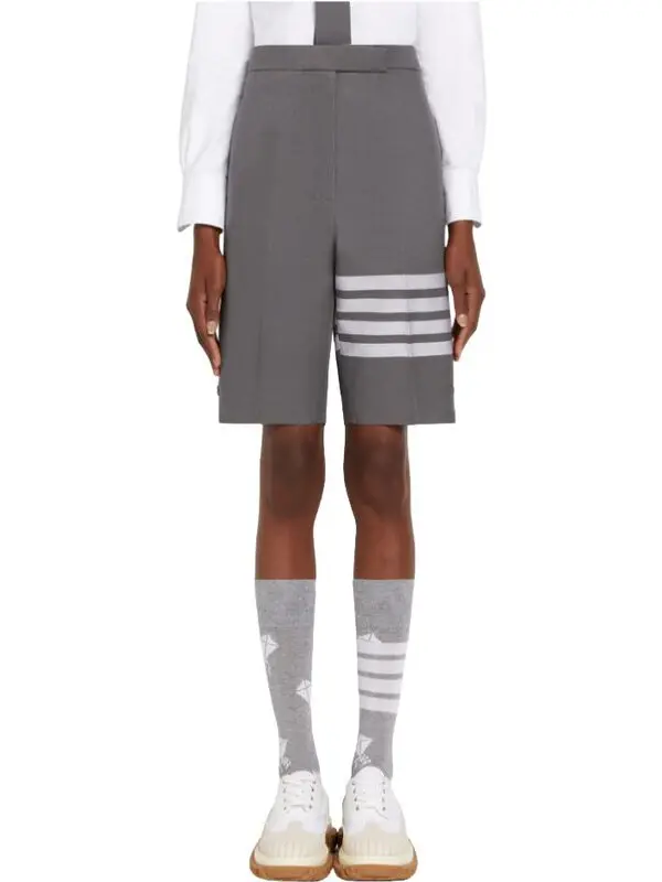 Thom Browne 4-bar Stripe Tailored Shorts - Medium Gray