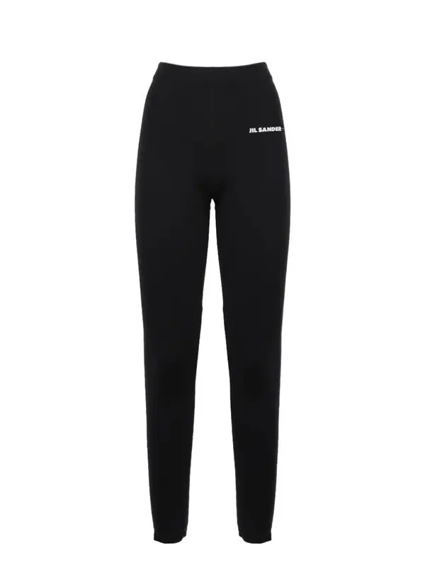 JIL SANDER Logo Printed Leggings - Black