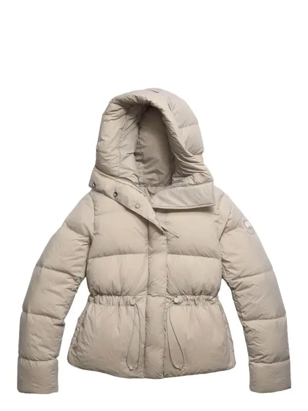 Canada Goose Padded Hooded Jacket With Drawstring Waist - Limestone