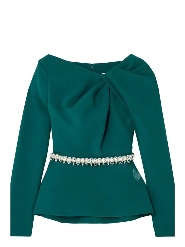 SAFIYAA LONDON Belted Draped Peplum Blouse - No