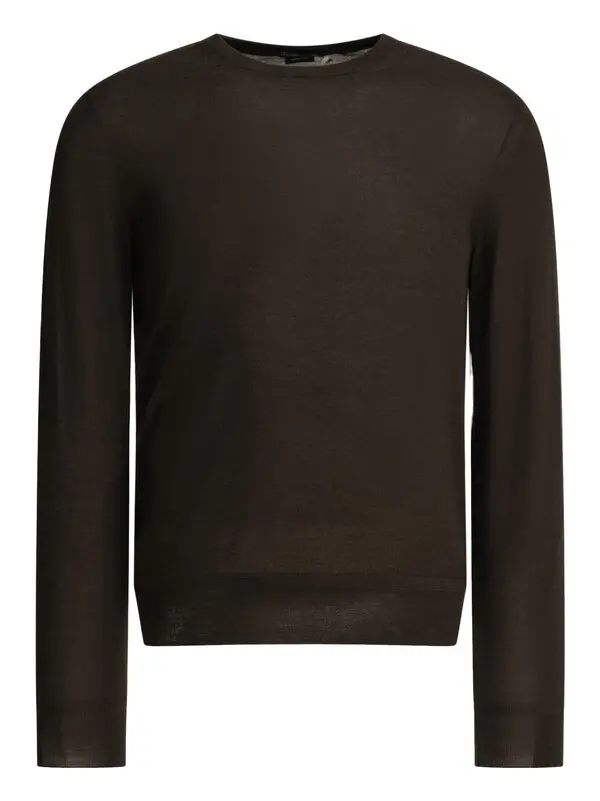 TOM FORD Crew Neck Sweater With Ribbed Trim - Black