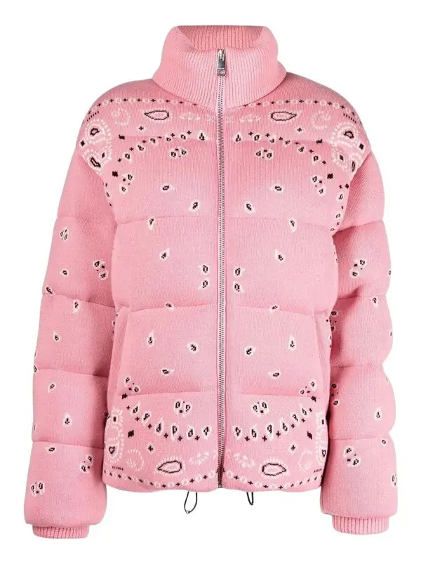 Alanui Bandana Printed Zipped Puffer Jacket - No