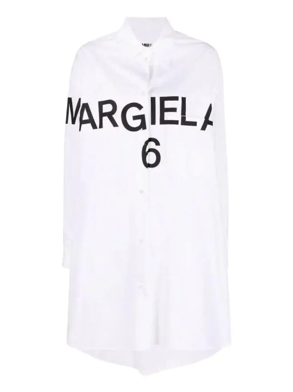 MAISON MARGIELA Logo Shirt Dress - White