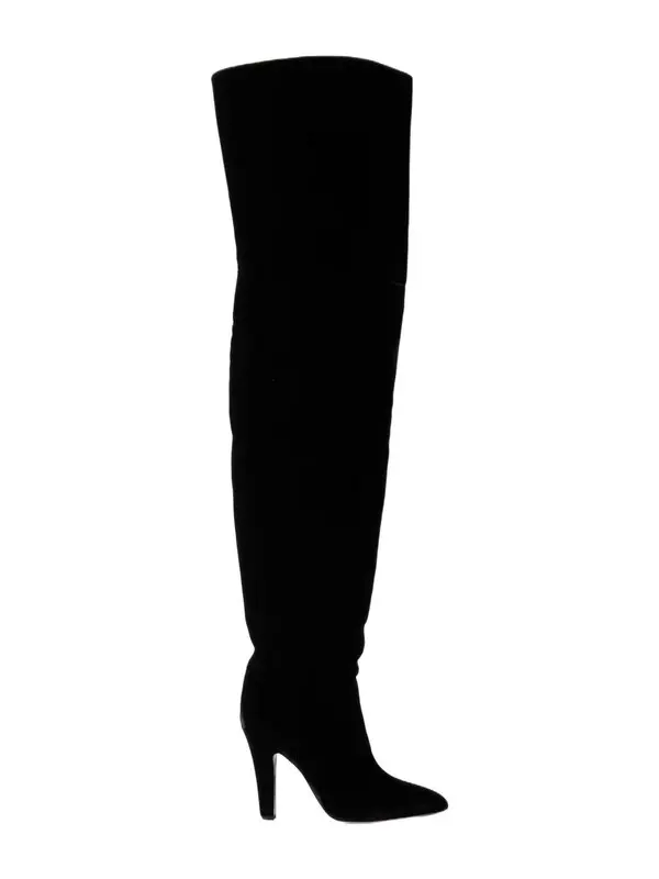 Paris Texas Block Heel Over-the-knee Boots - Black