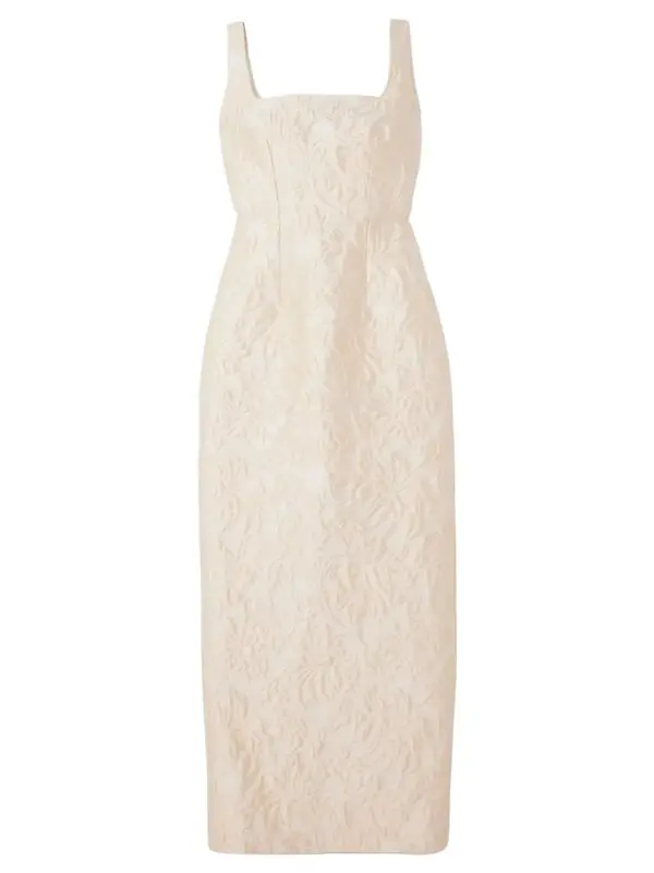 EMILIA WICKSTEAD Ivory Tulle Maxi Gown - Nude