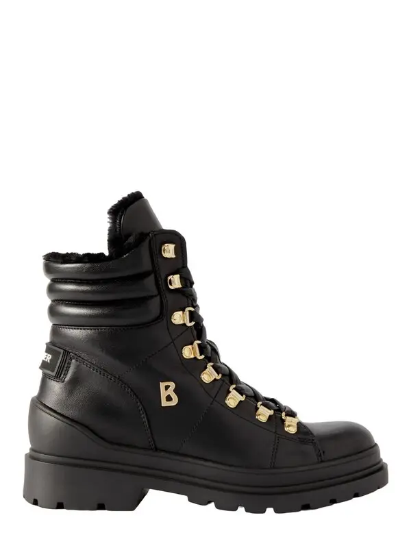Bogner St. Moritz 9 Shearling-lined Leather Lace-up Ankle Boots - Black