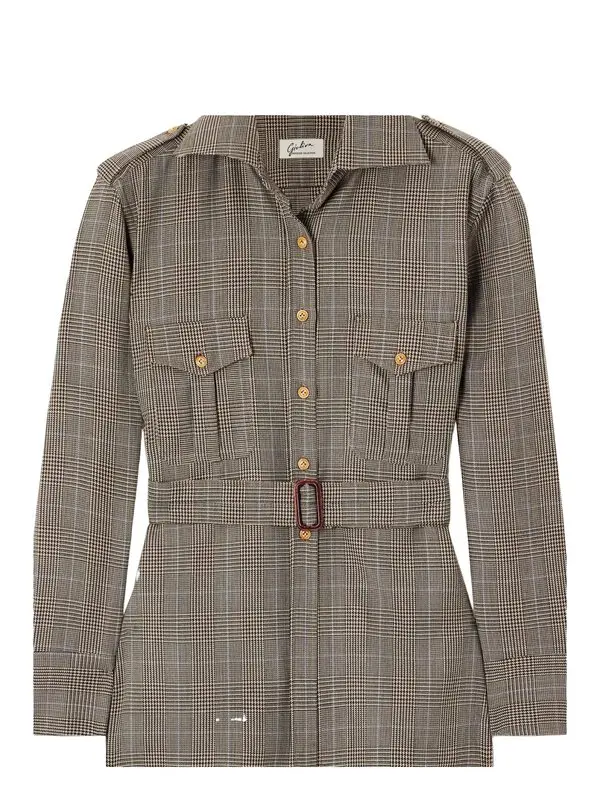 Giuliva Heritage Aurora Prince Of Wales Checked Wool Shirt - Multicolor