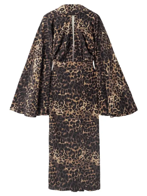 Johanna Ortiz Leopard Print Silk-blend Maxi Dress - Brown