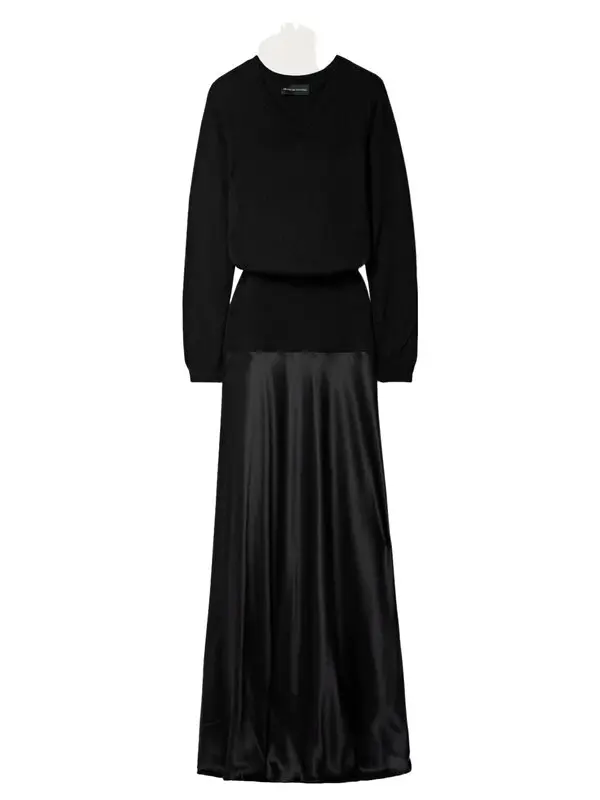 Brandon Maxwell Silk Satin Maxi Dress - Black