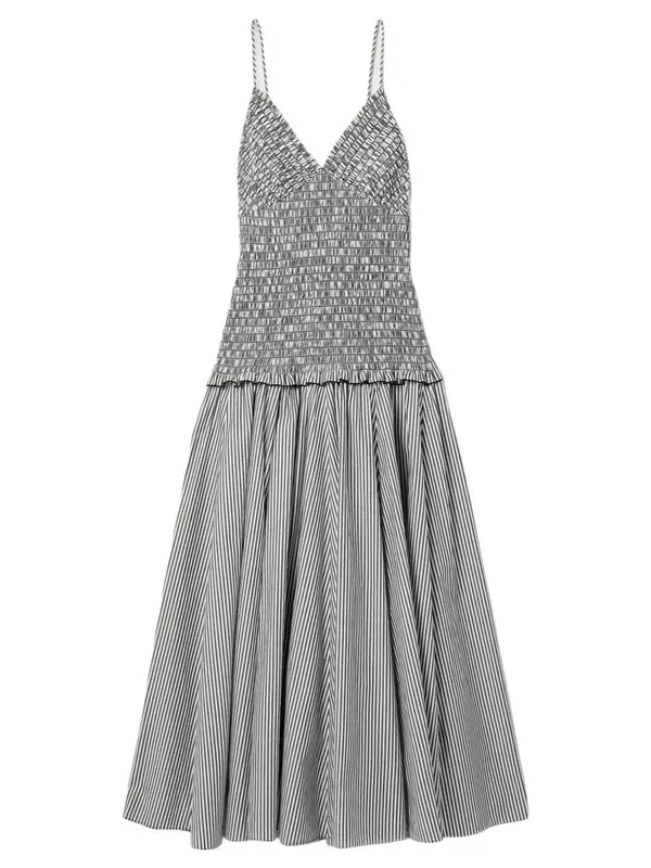 Brandon Maxwell Full Flared Midi Dress - Gray