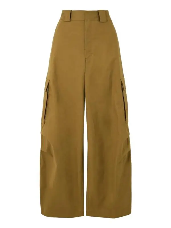 A.L.C. Mustard Cotton Blend Cargo Trousers - Brown