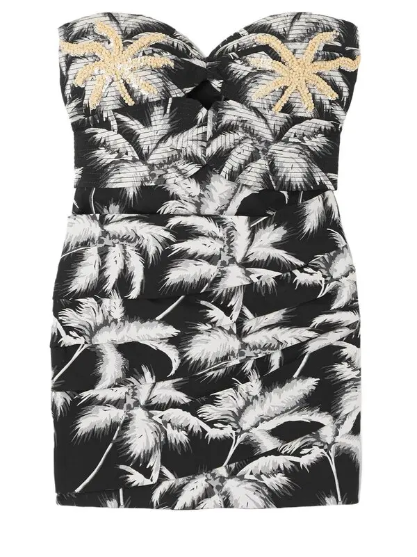 Johanna Ortiz Sombra Tropical Mini Dress - Black