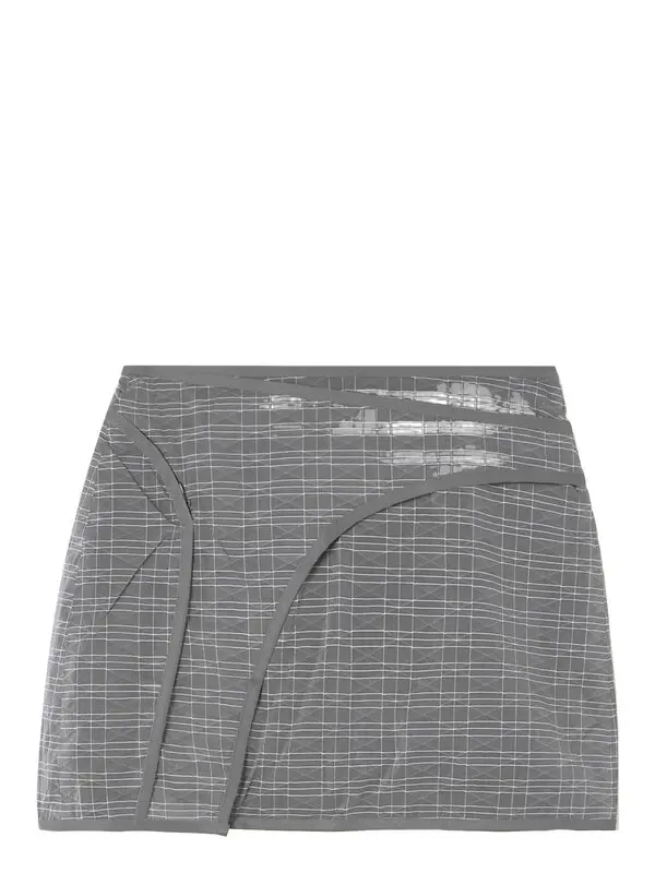 Alexander McQueen Matelassé Checked Shell Mini Wrap Skirt - No