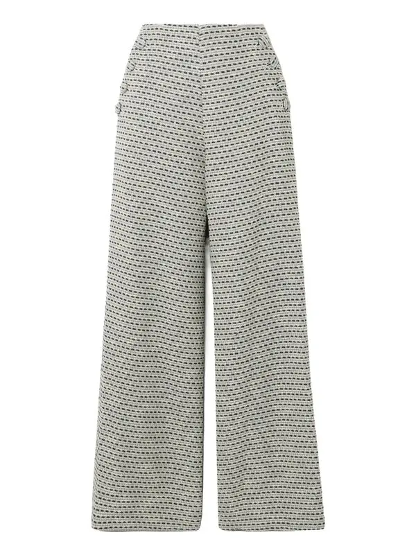 Lisa Marie Fernandez Bouclé-tweed Wide-leg Pants - Gray