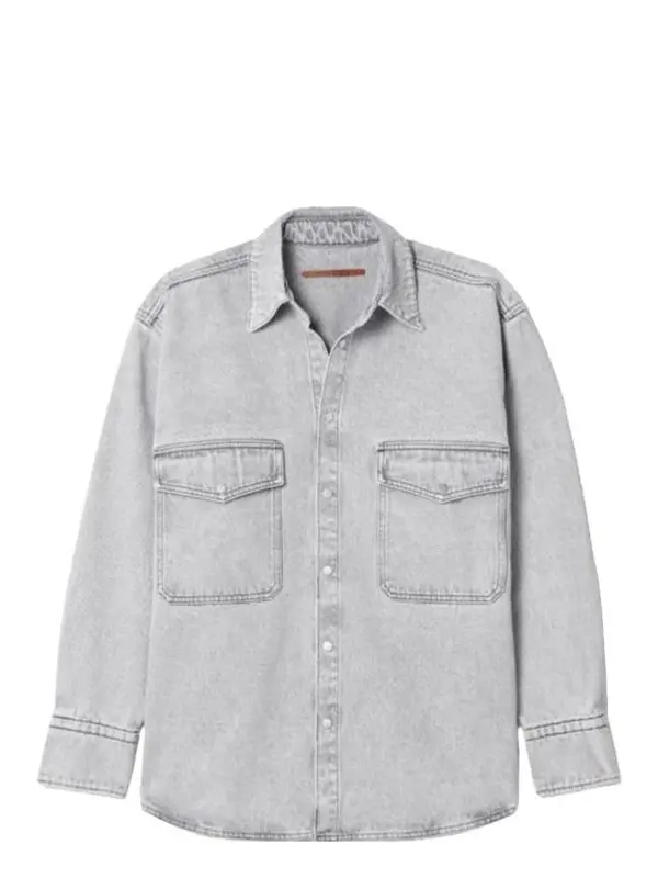 PETAR PETROV Oversized Denim Shirt With Classic Collar - White