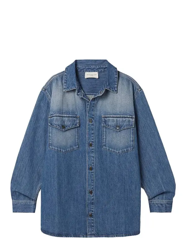 KALLMEYER Oversized Denim Jacket With Buttoned Flap Pockets - Blue