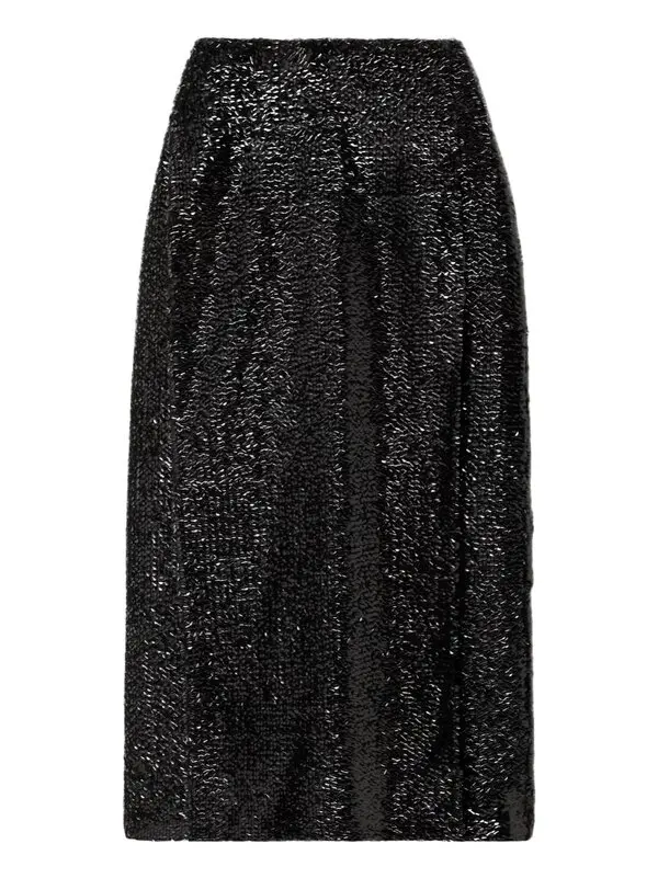 EMILIA WICKSTEAD Sequined Midi Skirt - Black