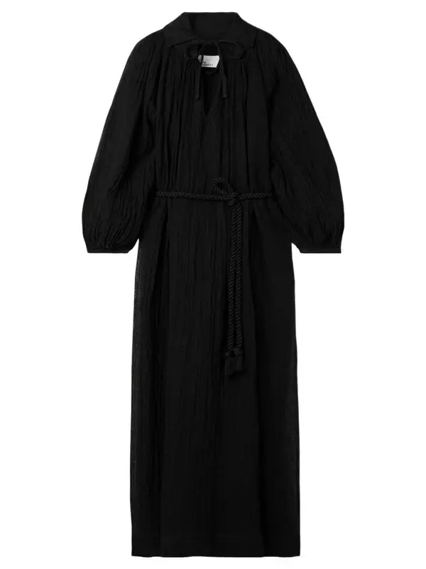 Lisa Marie Fernandez Textured Long Dress - Black