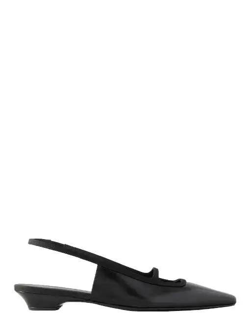 NEOUS Sabik Slingback Leather Pumps - Black