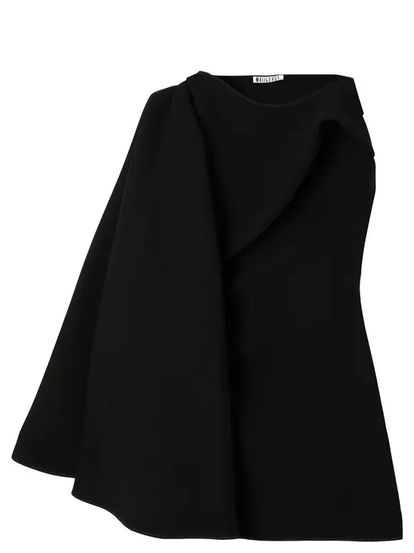 Maticevski Cape Effect One-shoulder Crepe Dress - Black