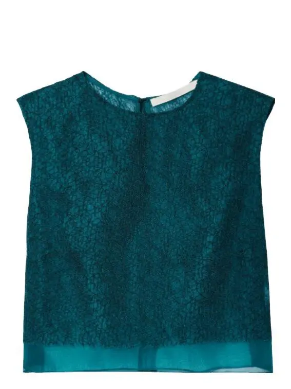 JASON WU Cropped Lace Top - Green
