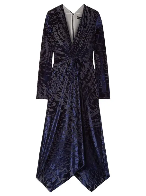 HOUSE OF HOLLAND Stretch Devoré-velvet Midi Dress - No