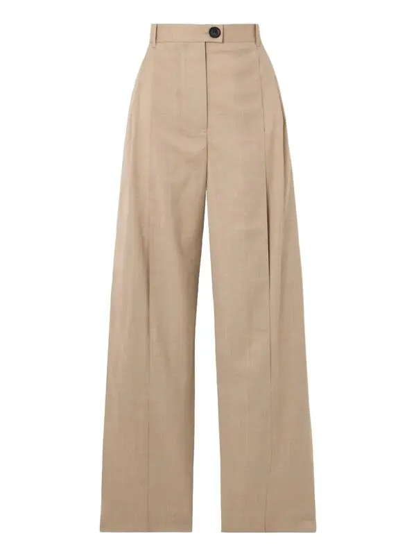 PETER DO Beige Wool-blend Relaxed Leg Pants - No