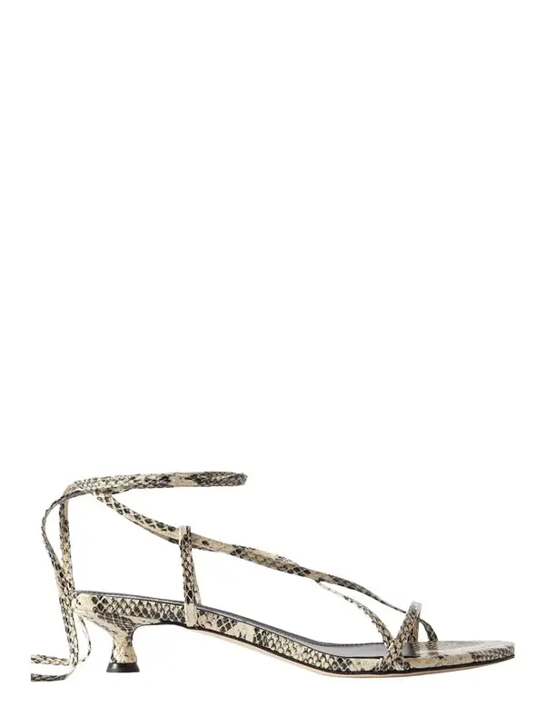 AeydĒ Paige Snake-effect Leather Sandals - No