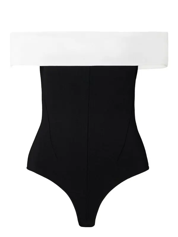 Galvan Aria Stretch-knit Off-the-shoulder Bodysuit - No