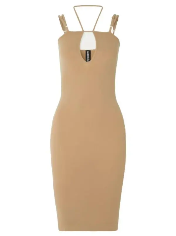 ANDREĀDAMO Cutout Midi Dress - Nude