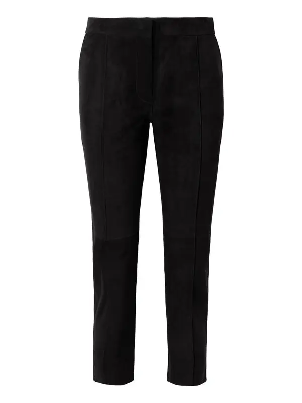 Alex Perry Cropped Slim-leg Suede Pants - No