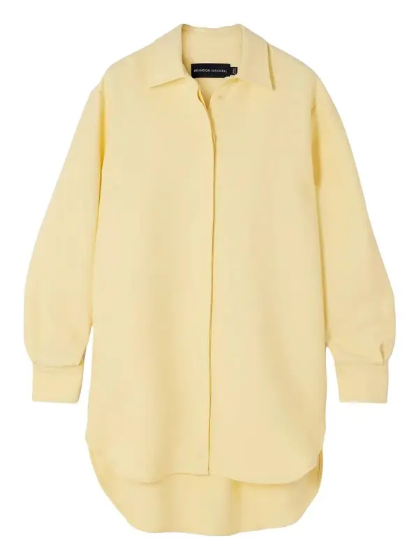 Brandon Maxwell Wool And Silk-blend Crepe Mini Shirt Dress - No