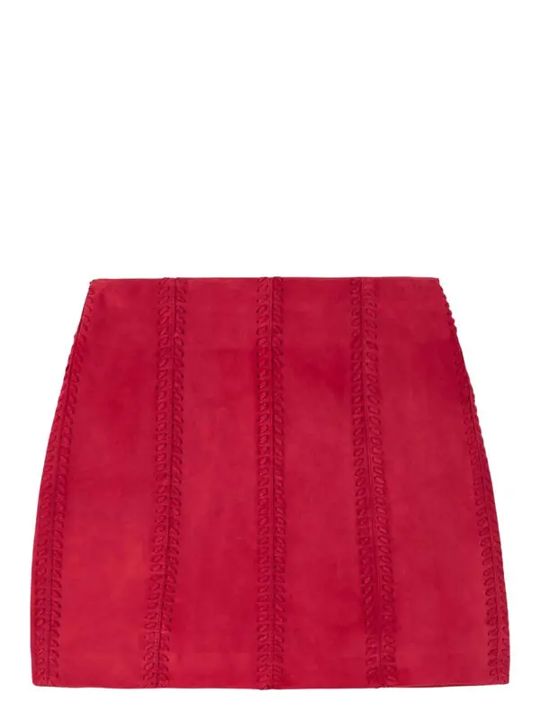 Dodo Bar Or Suede Whipstitched Mini Skirt - No