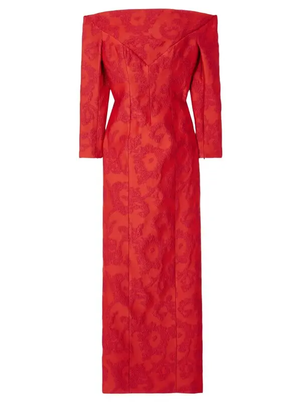 EMILIA WICKSTEAD Zarit Off-the-shoulder Maxi Dress - Red
