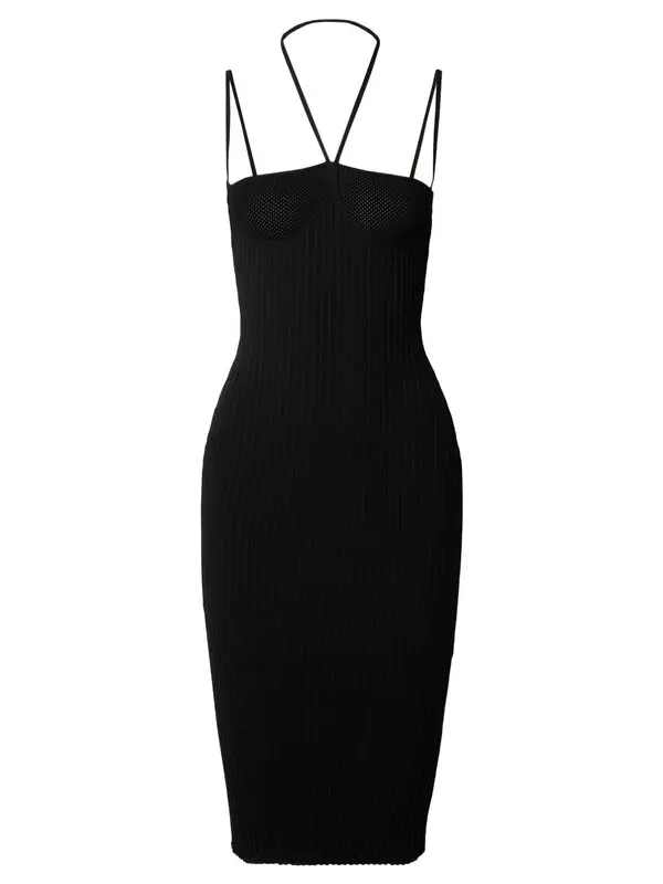 ANDREĀDAMO Cutout Open-knit And Ribbed-knit Dress - No