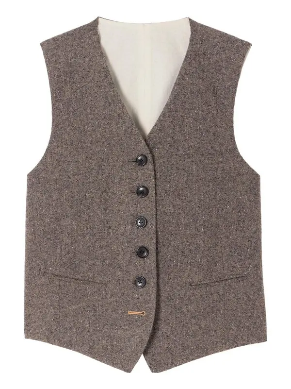 FORTELA Demi Mélange Wool-blend Tweed Vest - No