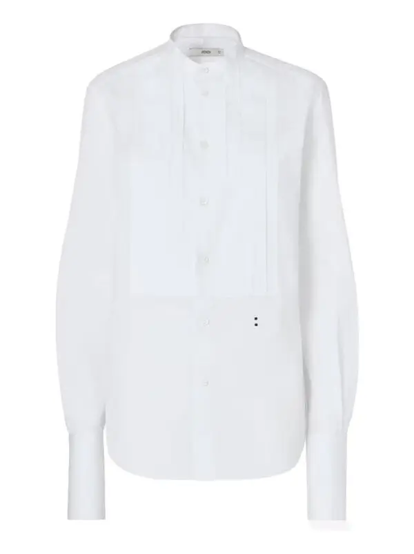 Fendi Poplin Shirt With Embroidered Detail - White