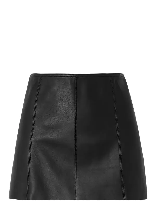 PETAR PETROV Mini Patchwork Leather Skirt - Black