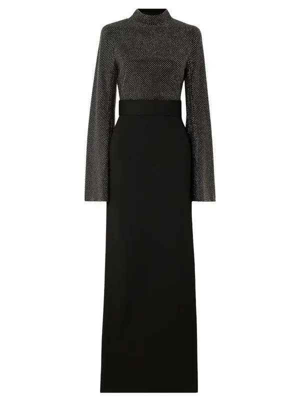 Solace The Lolo Crystal-embellished Crepe Gown - Black