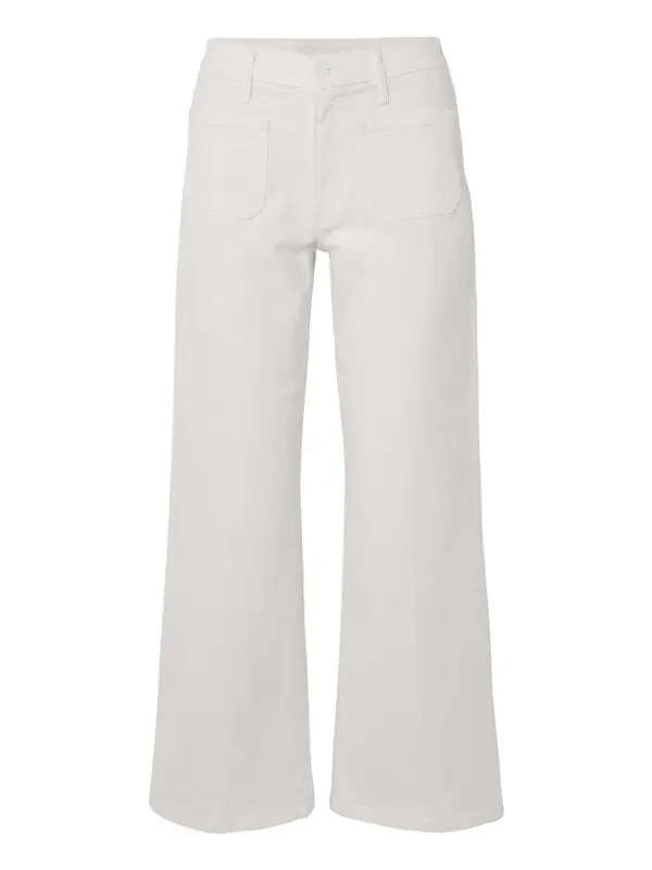 MOTHER Patch Pocket Maven Ankle Mid-rise Straight-leg Jeans - White