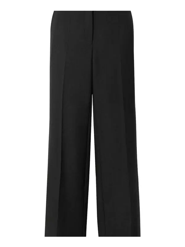 Calvin Klein Etna Wool Wide-leg Pants - Black