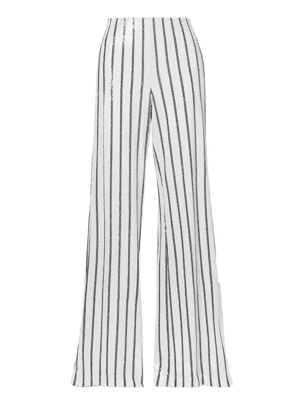 L'Agence Striped Sequined Slim-leg Crepe Pants - No