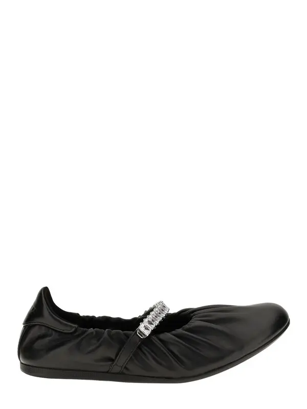 JIMMY CHOO Jade Crystal-strap Ballet Flats - Black