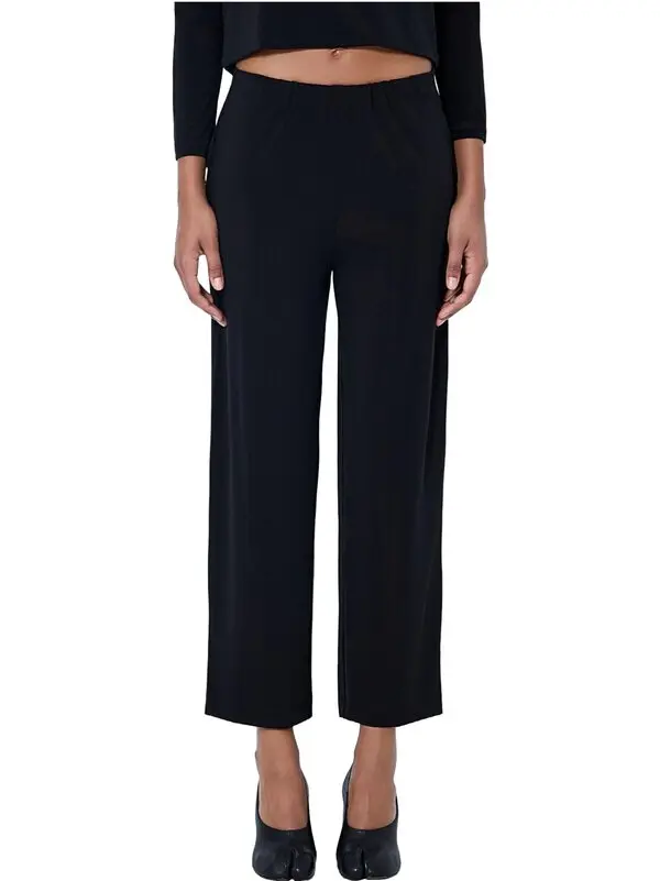 Issey Miyake Elasticated Waist Straight-leg Trousers - Black