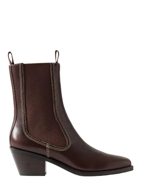 LOEFFLER RANDALL Leather Ankle Boots - Black