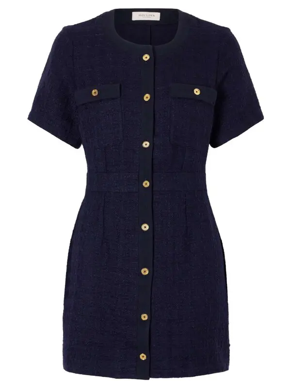 Giuliva Heritage Bouclé-tweed Mini Dress - Black