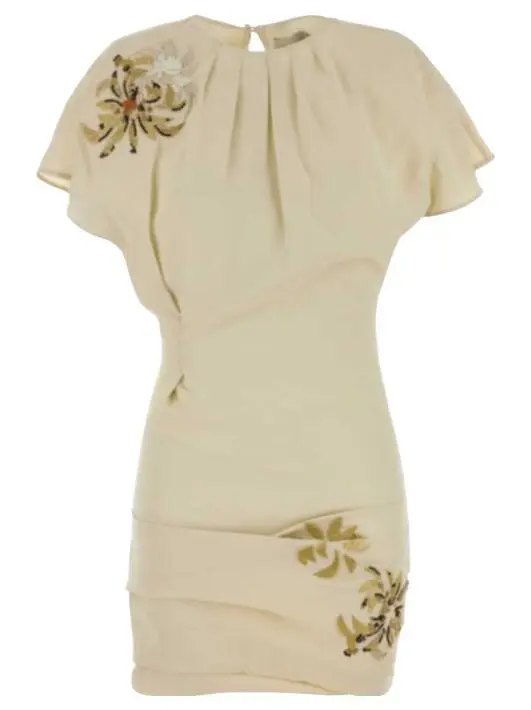 Isabel Marant Étoile Short-sleeved Dress With Draped Hem - Nude